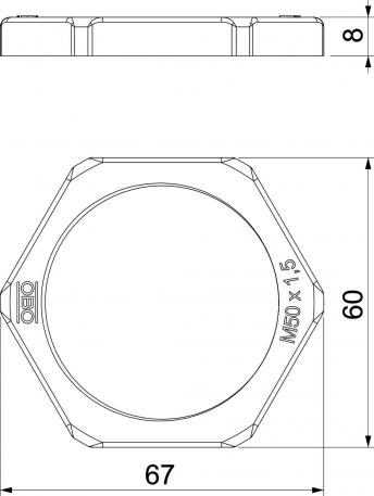 Matica, metrički navoj, srebrne boje 68 | 8 | M50_x_1,5 | 60 | OBO