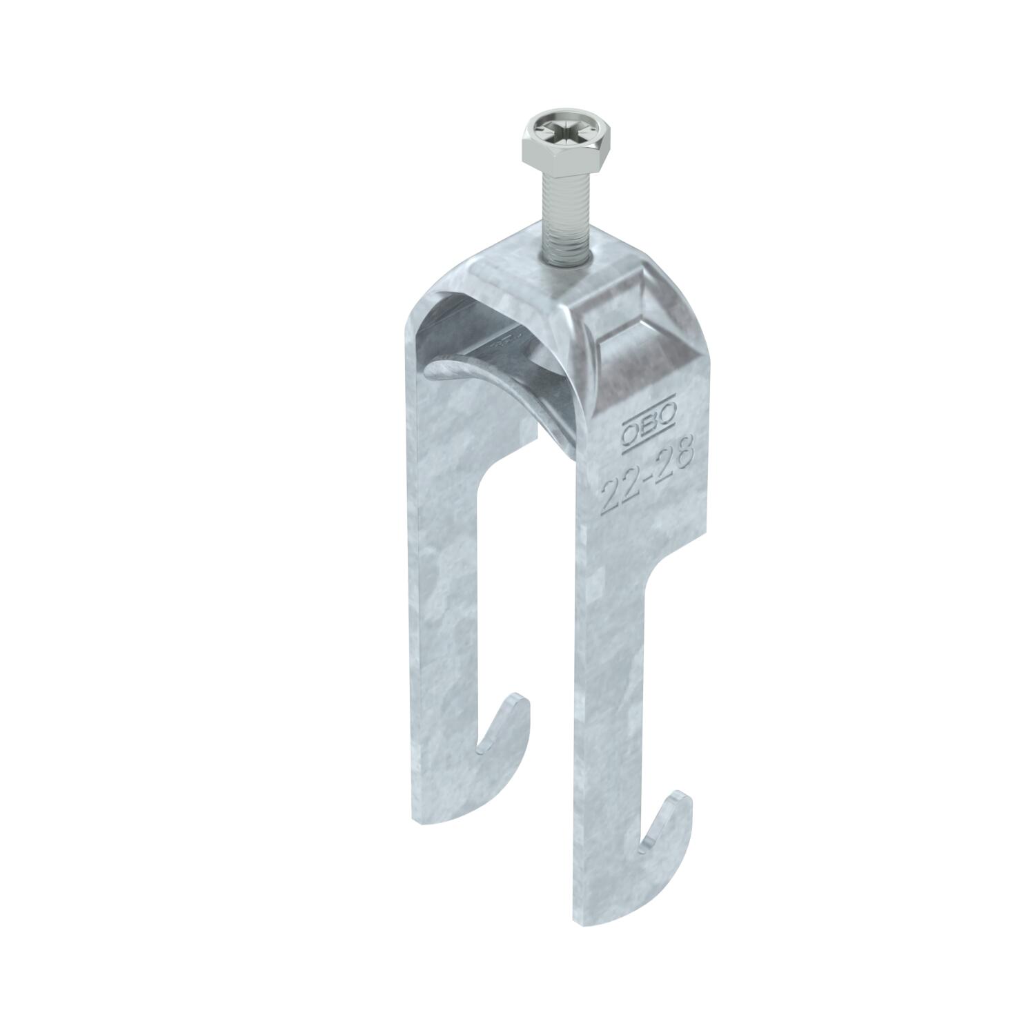 Clamp clip 2056, W-foot, single, metal pressure trough, FT 22 | 28 | 3 ...